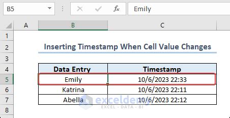 How To Insert And Use Timestamp In Excel ExcelDemy
