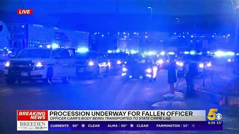 Fayetteville Police Hold Processional To Escort Fallen Officer To