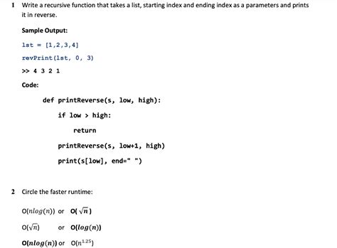 Solved Could You Please Explain The Above Code For Question Chegg