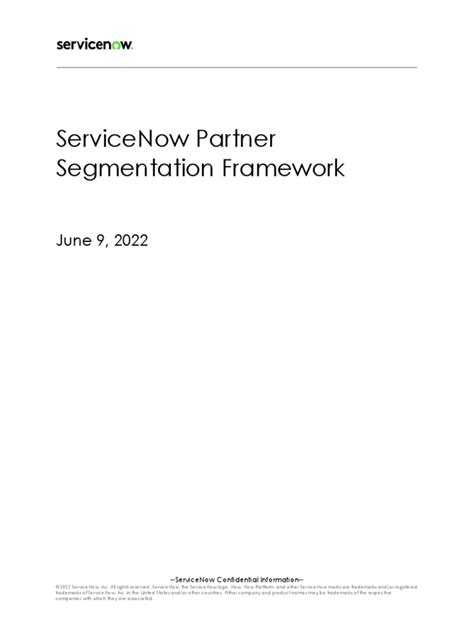 Servicenow Partner Segmentation Framework June 9 2022 Pdf Trademark Mobile App
