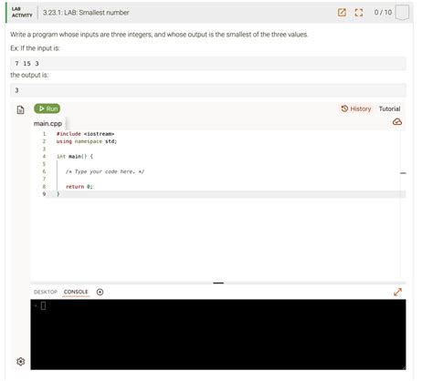 Lab 3231 Lab Smallest Number Activity Write A Program Whose Inputs Are