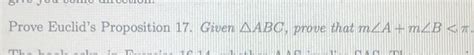 Solved Prove Euclids Proposition 17 Given Abc Prove That