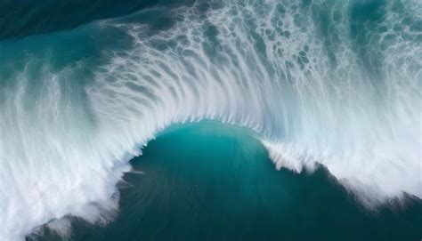 Drone Photo Of Sea Wave In Bird Eye View Premium Ai Generated Image