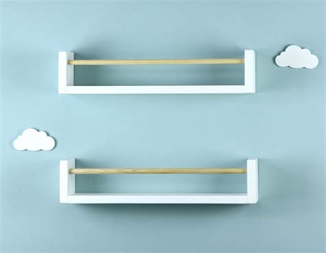 Комплект навісних полиць 50 см дитяча настінна полиця у білому кольорі 2 шт настінні книжкові