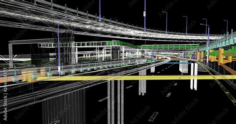 The Bim Model Of The Object Of Transport Infrastructure Of Wireframe
