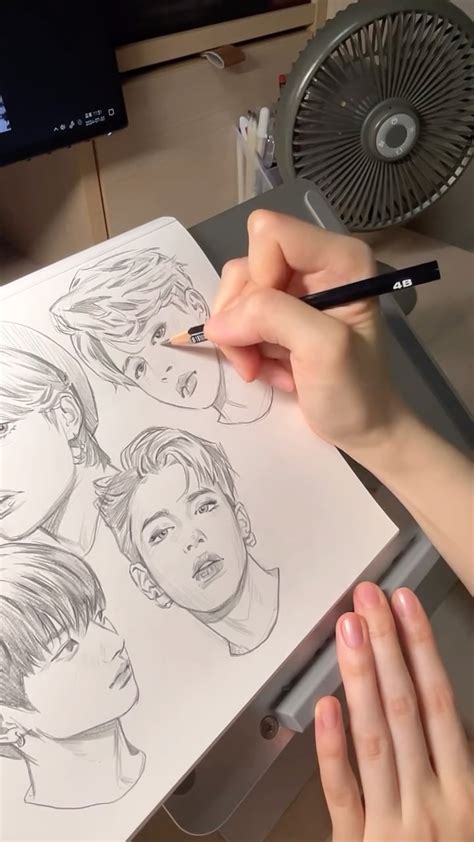 밋조 드로잉 Jo Drawing ️ 드로잉연습 크로키연습 연필스케치 손그림그리기 얼굴그리기 인물스케치 스케치영상 연필화