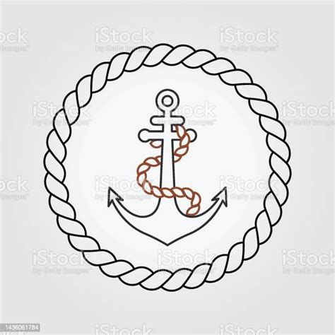 최소 라인 아트 앵커 로고 벡터 아이콘 일러스트 레이 션 디자인 항해 개념 현대 낚시에 대한 스톡 벡터 아트 및 기타 이미지 낚시 닻 대서양 Istock