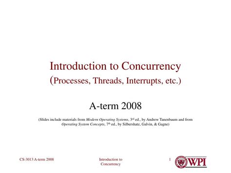ppt introduction to concurrency processes threads interrupts etc