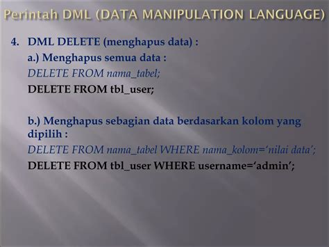 Modul Dbms Mysql Dan Perintah Dasar Sql Ppt