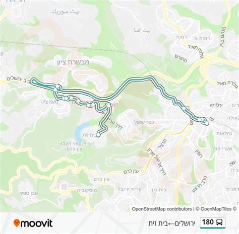 180 Route Schedules Stops And Maps ירושלים‎→בית זית Updated