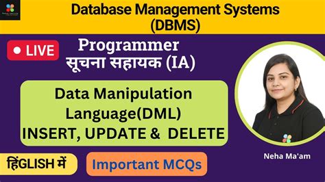 Dbms Sql Dml Data Manipulation Language Insert Update Delete Neha Maam Robust
