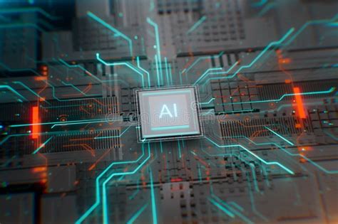 Artificial Intelligence Microchip On A Circuit Board Stock Image Image Of Innovation Machine