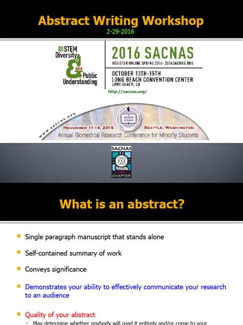 General Information For Abstract Writing And Submission Pdf Experiment Abstract Summary