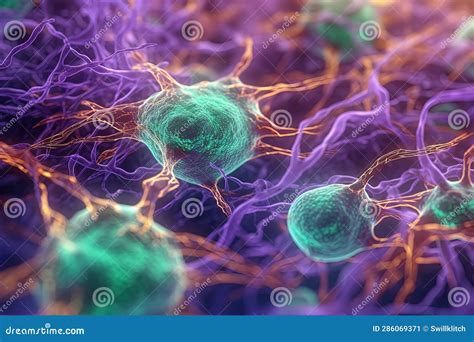 Science And Medicine Abstraction With Neurons Transmitting Synapse Signal Neural System With