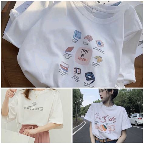 เสื้อยืดมินิมอล สกรีนลาย Collection 4 Line Shopping