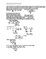 Opamp Quiz Cheat Sheet Pdf Course Hero