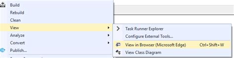 How To Add The View In Browser Option Back Into Visual Studio Context Menu Stack Overflow