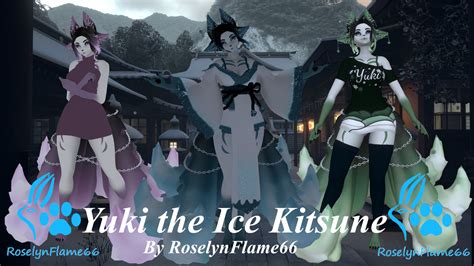 18 Only Yuki The Ice Kitsune Vrfurry Base Vrchat Avatar By Roselynflame66 Jinxxy