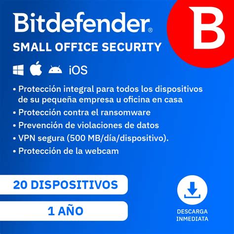 Bitdefender Esd Small Office Security 1yr 20 Usr 1 Server Tmbd 354