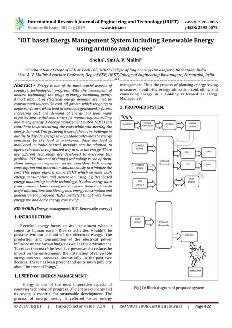 Irjet Iot Based Energy Management System Including Renewable Energy