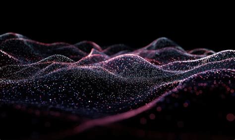 Abstract Digital Wave Pattern With Glowing Pink And Blue Particles Symbolizing Futuristic