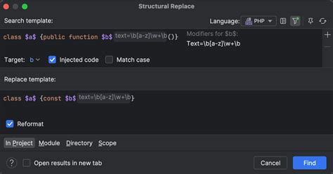 Structural Search And Replace Phpstorm Documentation