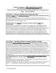 Assignment Week 6 EBP Change Process FORM Update J Greichunos Docx 1 Week 6 Assignment EBP
