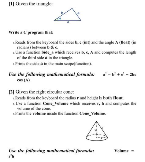 solved [1] given the triangle b c a write a c program that
