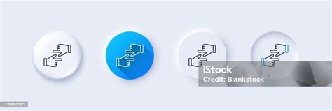 손 선 아이콘을 클릭합니다 한 손가락 손바닥 기호 선 아이콘 벡터 3차원 형태에 대한 스톡 벡터 아트 및 기타 이미지 3차원 형태 고급 그라데이션 Istock