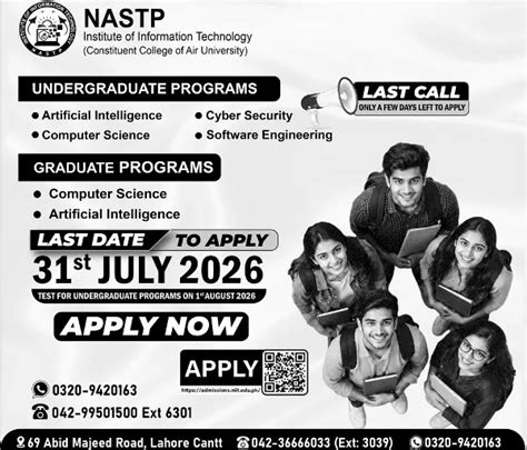 Nastp Institute Of Information Technology Niit Lahore Announces Bs