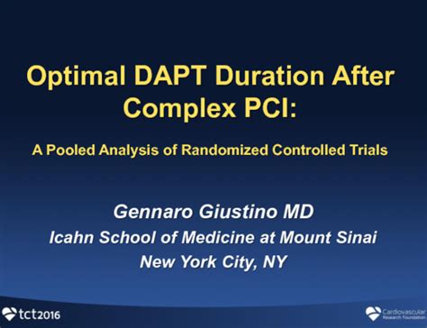 Optimal Dapt Duration After Complex Or Complicated Pci A Pooled Analysis