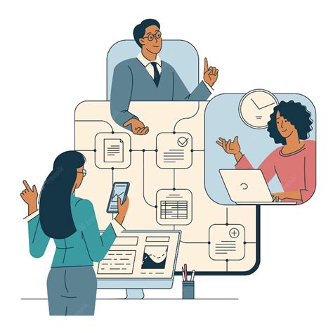 Premium Vector | Programmer team working on the progect
