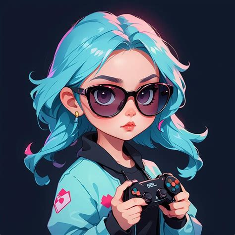 Premium Photo Chibi Art Of This Woman In Sunglasses Holding A Gaming