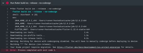 Ios Build Failing With No Codesign Issue Subosito Flutter Action GitHub