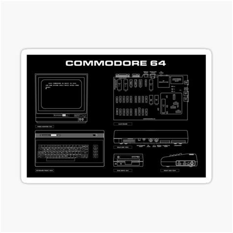 Commodore 64 White Stencil No Background Sticker For Sale By