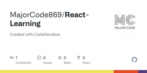 Github Majorcode React Learning Created With Codesandbox