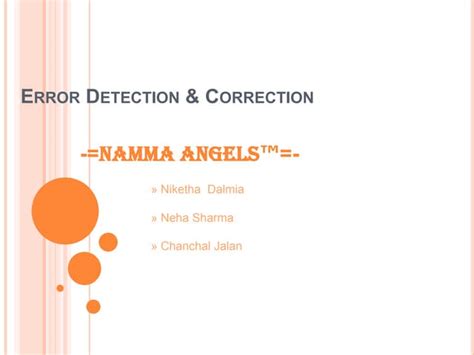 Error Detection N Correction Ppt