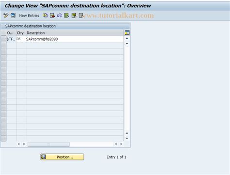 OYC1 SAP Tcode C SAPcomm Server Location T164O