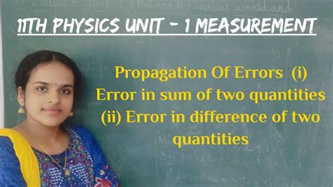 11th physics propagation of error i error in sum ii error in difference youtube