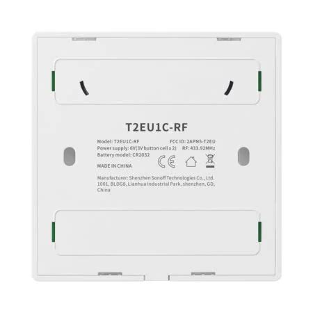 SmartWise BRF1 NFP 1 Gang RF Wireless Wall Switch With Physical Button