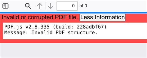 Invalid Or Corrupted Pdf File Message Is Missing Only Blank Page Is