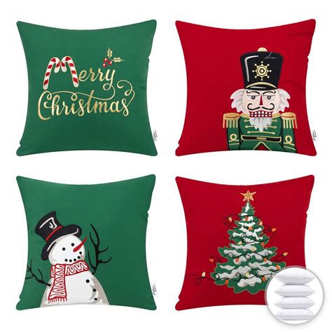 Christmas Tree And Elk Printed Decorative Pillow Covers Holiday Series