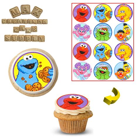 Sesame Street Gang 25 Round Edible Cupcake Toppers 12 Per Sheet And
