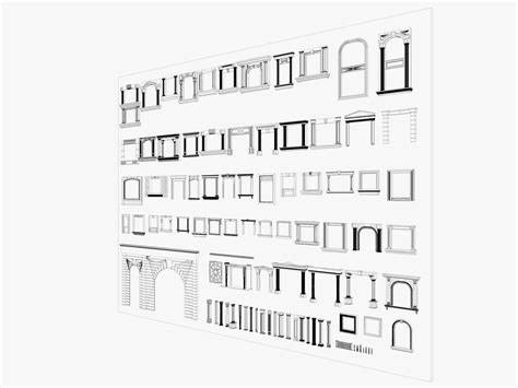 Building Facade Precast Frame Collection 3d Model Turbosquid 2280846