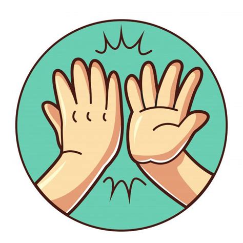 High Five Hand Premium Vector