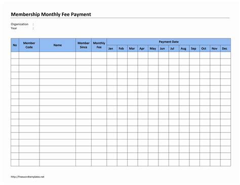 Tenant Spreadsheet Excel Template