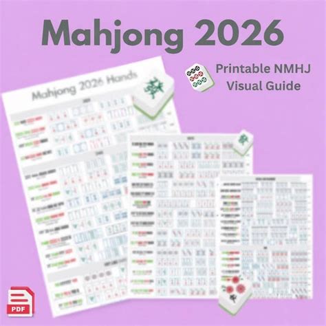 Printable 2026 Mahjong Card Pdf Etsy