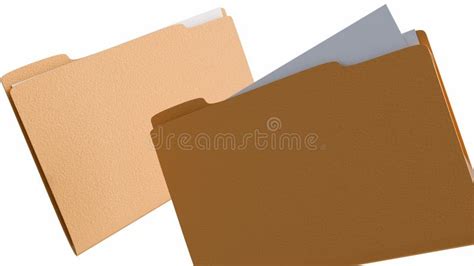 A 3d Rendering Of Standard Light Brown File Folders Stock Illustration
