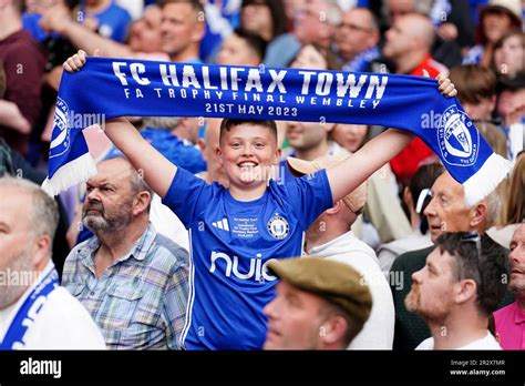 A Young Fc Halifax Town Fan Celebrates Their Win Following The Isuzu Fa