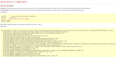 Mvc Security Exception When Hosting Mvc 5 Website Stack